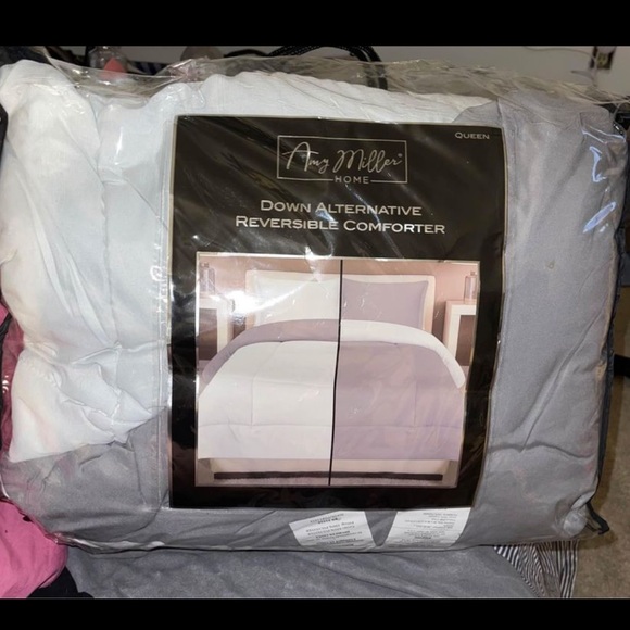 Bedding | Amy Miller Home Reversible Grey Comforter Queen | Poshmark